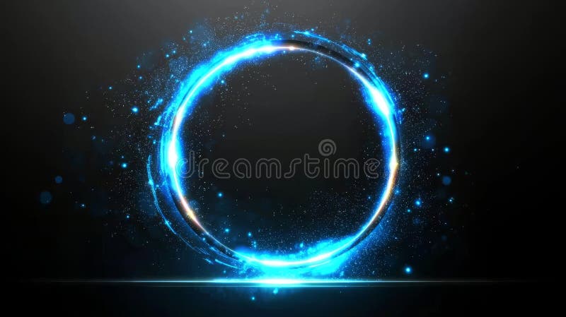 Neon Vortex, a Blue Light Line with a Curve, a Glowing Background ...