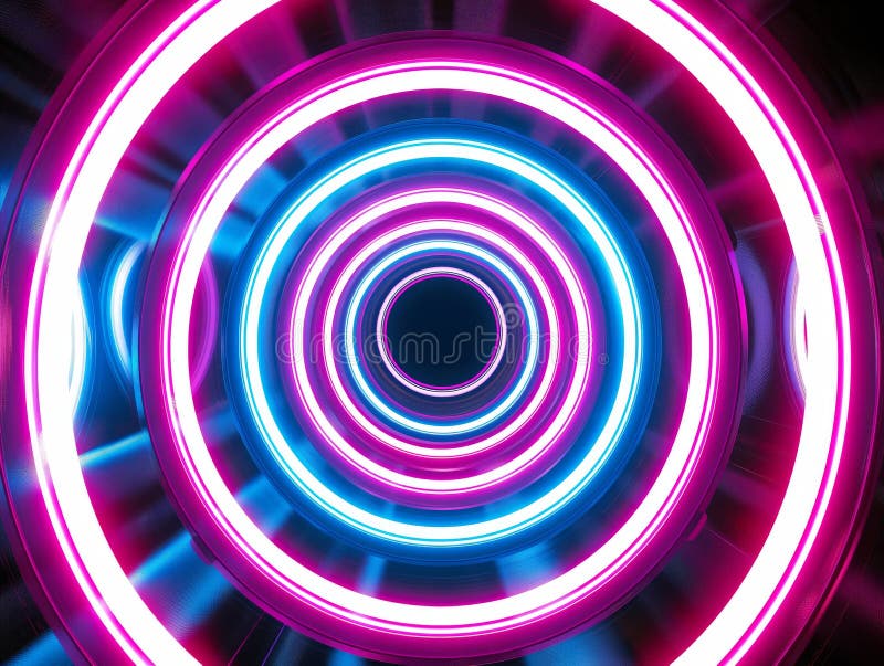 Neon Vortex Tunnel stock image. Image of circle, vivid - 317045015