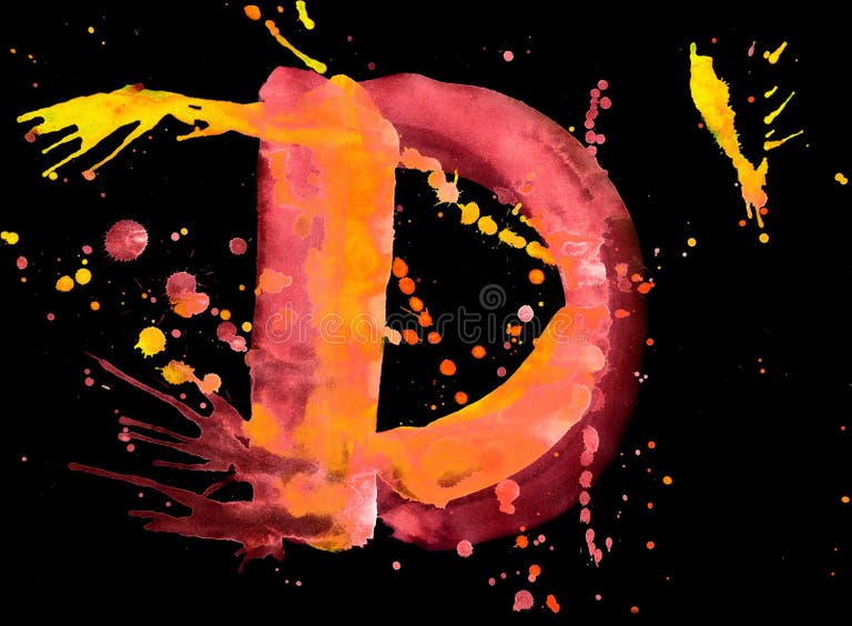 Watercolor Paint Letter D Stock Illustrations – 204 Watercolor Paint ...