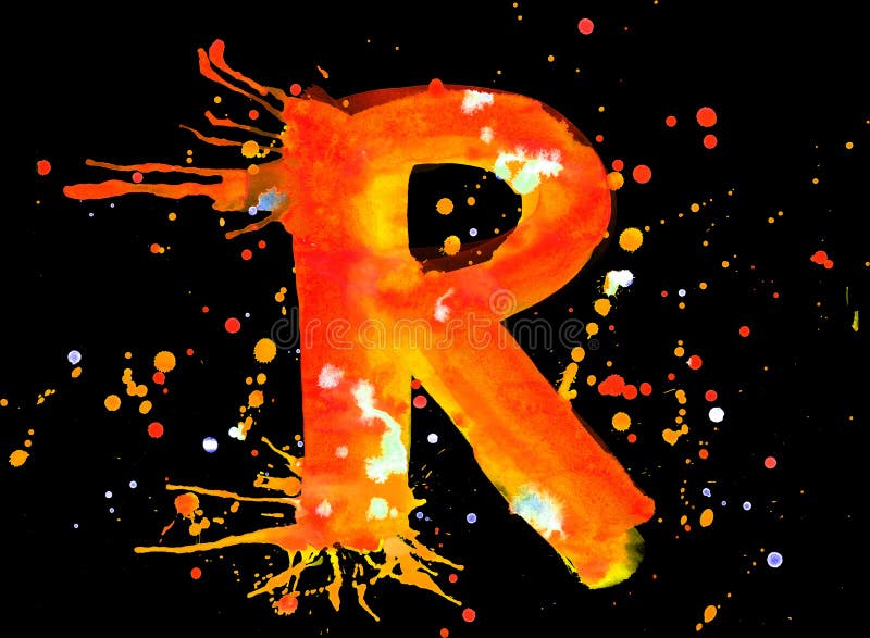 Neon Watercolor Paint - Letter R Stock Illustration - Illustration of ...