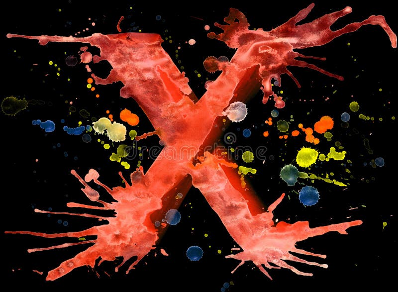 Neon Watercolor Paint Letter X Stock Illustrations – 2 Neon Watercolor ...