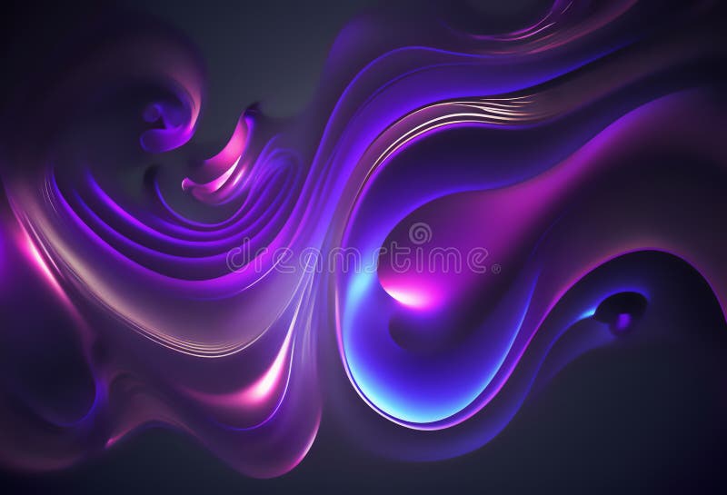 Neon Wave Abstract Background Purple Fluid Curve Generative Ai Stock ...