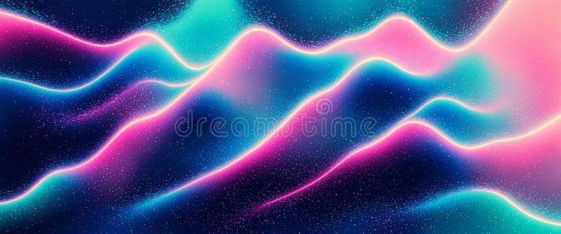 Neon wave abstract pattern stock illustration. Illustration of bright ...