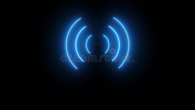 Neon Signal Wave Tower Animated Blue Signal Wave Tower 5g Circle 4k ...