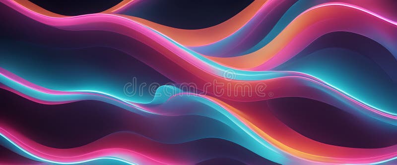 Neon Wave Background, Colorful Big Neon Waves, Abstract Waves ...