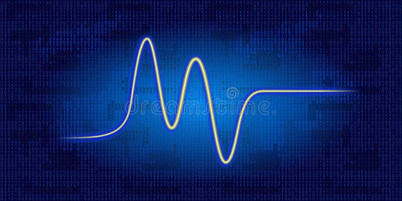 Neon Wave Graph Against Binary Code Background Stock Vector Illustration Of Internet Code