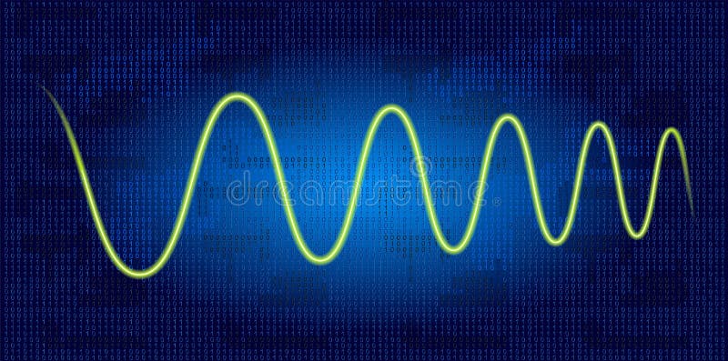 Neon Wave Graph Against Binary Code Background Stock Vector ... Neon Wave Graph Against Binary Code Background Stock Vector ...