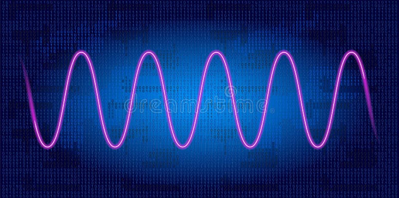Neon Wave Graph Against Binary Code Background Stock Vector ... Neon Wave Graph Against Binary Code Background Stock Vector ...
