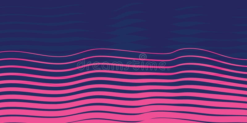 Neon Waves: a Bold Abstract Pattern of Pink and Blue Fading Horizontal ...