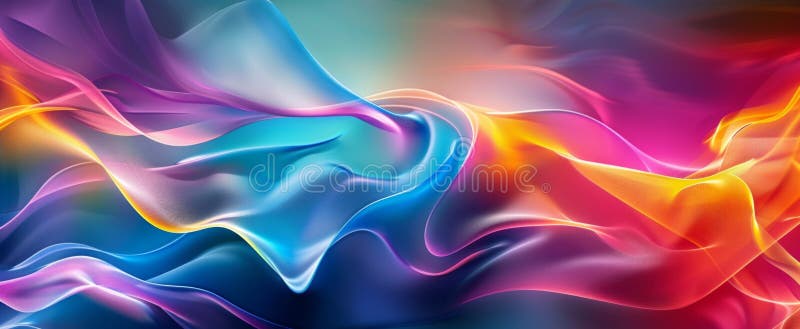 Neon Waves of Color in Dynamic Abstract Design Stock Image - Image of ...