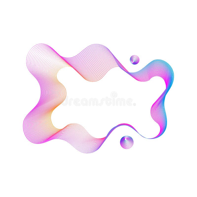 Neon Wavy Bright Gradient Rectangular Frame. Stylized Guilloche Element ...