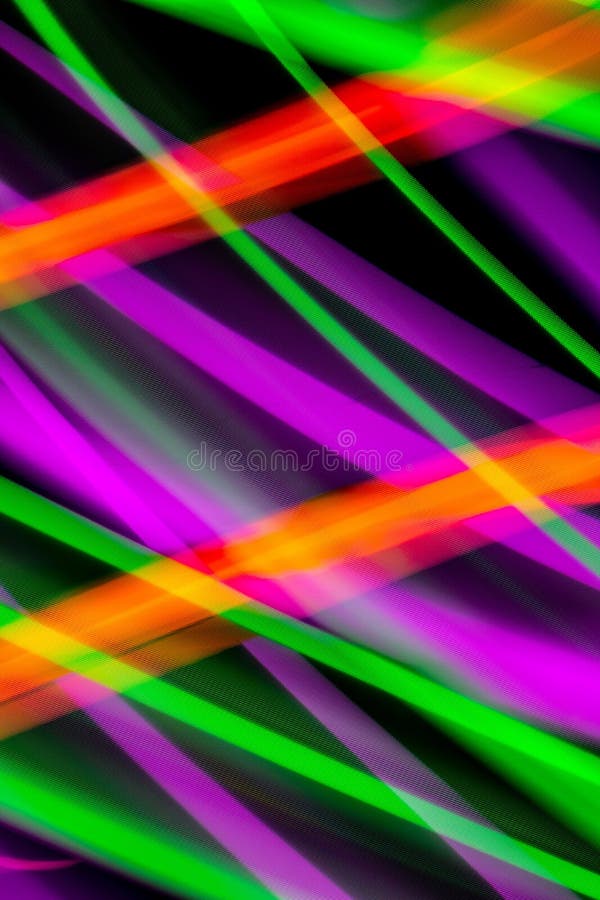 Neon Wavy Light Nightclub Background Swirls on Black Background Stock ...