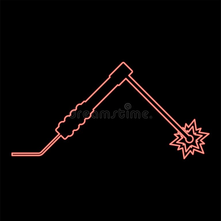 Neon Welding Process Spark from Electrode with Torch Work and Tools ...