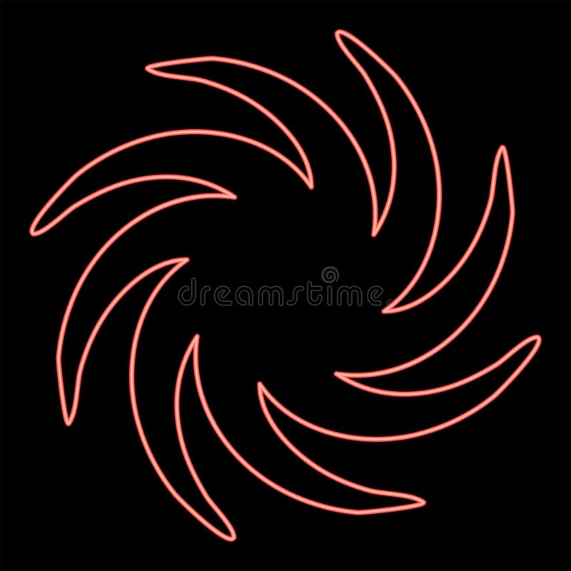 Neon Whirpool Red Color Vector Illustration Flat Style Image Stock ...