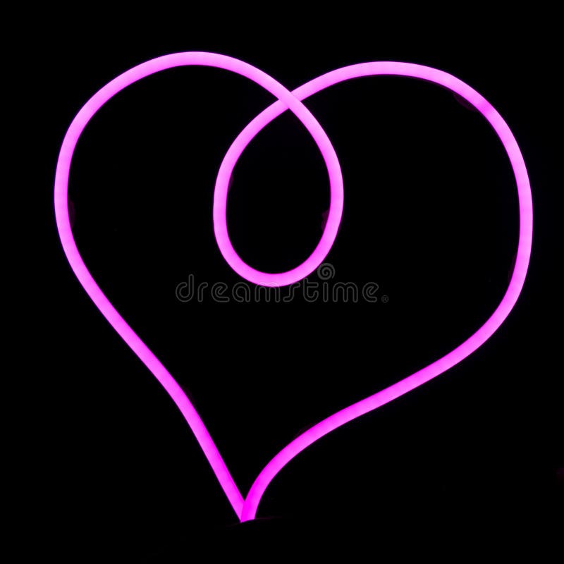 Neon Wire LED in Heart Shape Stock Image - Image of power, party: 116226185