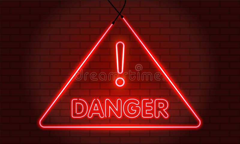 Neon Word Hacking. Symbol Sign on Red Brick Wall Background. Security ...