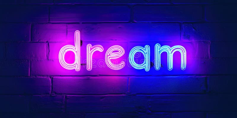 Neon word dream stock illustration. Illustration of letter - 336673323