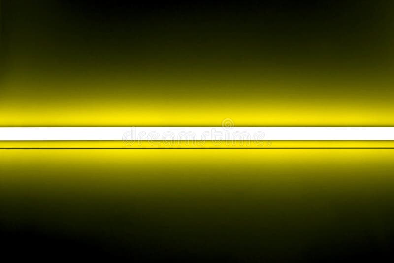 Neon Yellow Lights, Glowing Horizontal Line Stock Illustration ...