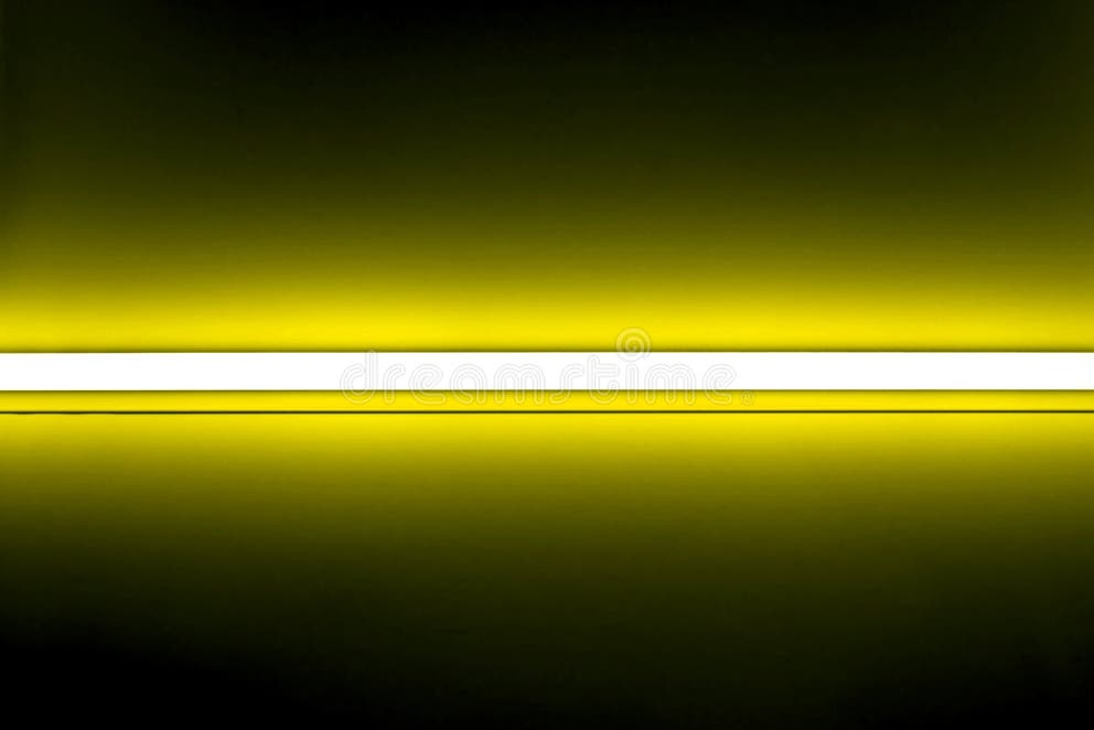 Neon Yellow Lights, Glowing Horizontal Line Stock Illustration ...