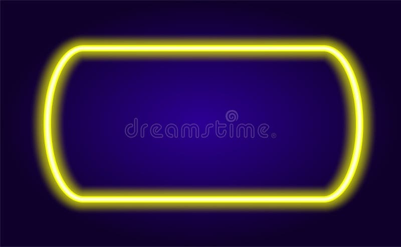 Neon Yellow Rectangle. Vector Illustration of a Bright Rectangular ...