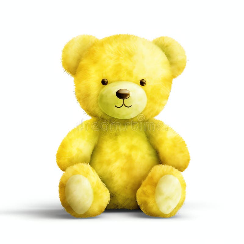 Neon Yellow Teddy Bear Illustration for Nursery Stock Illustration ...