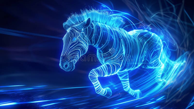 Neon Zebra in Motion stock image. Image of graphic, fast - 325026647