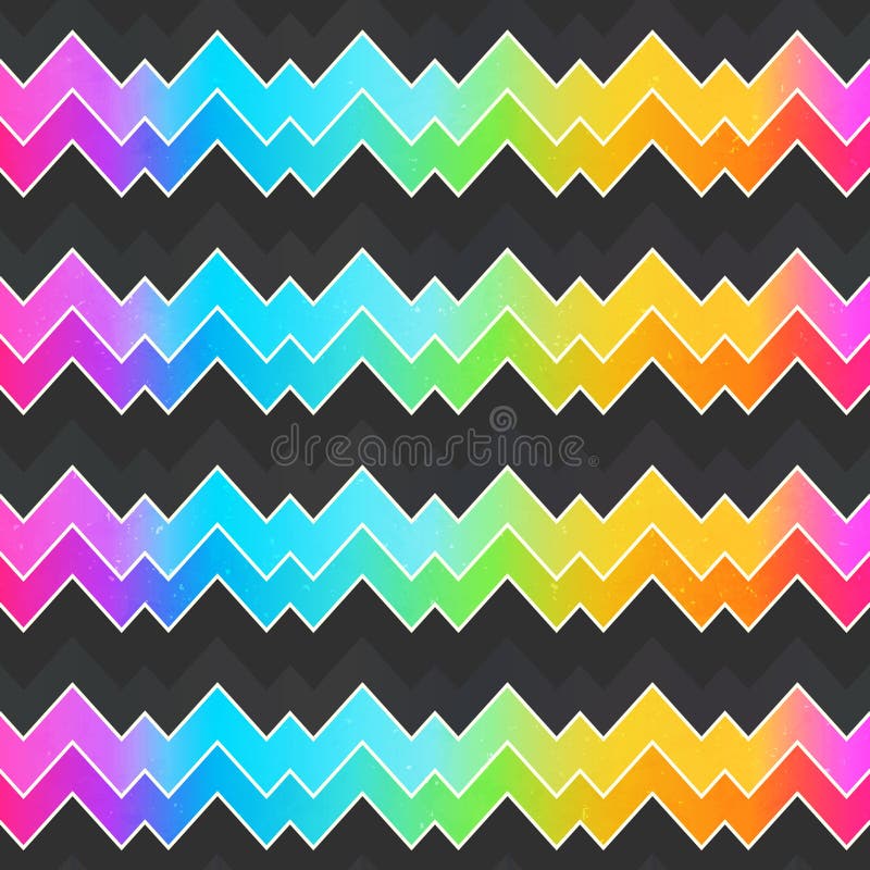 Neon-Zickzack-Muster vektor abbildung. Illustration von dekoration ...