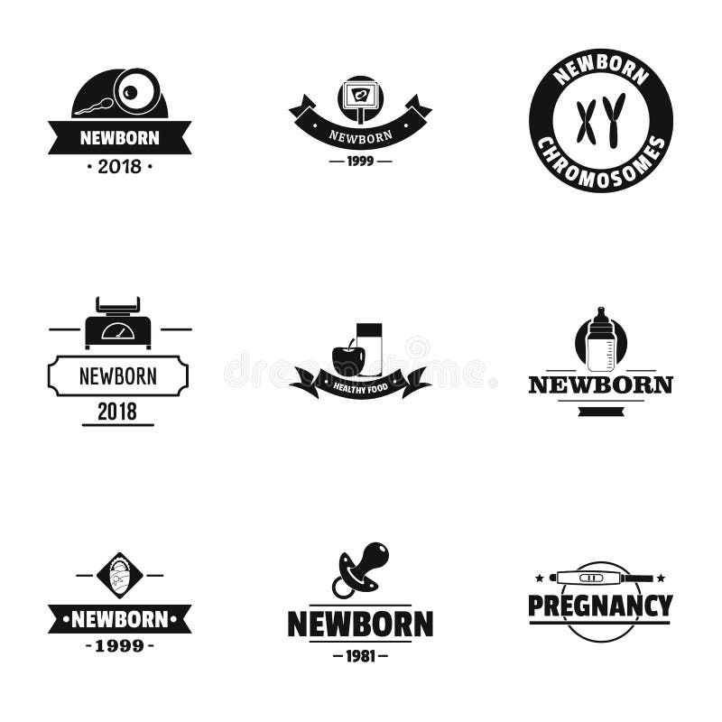 Neonatal Logo Set, Simple Style Stock Vector - Illustration of birth ...