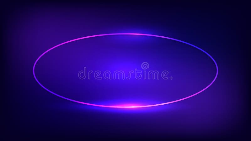Neon Oval Frame with Shining Effects Stock Vector - Illustration of ...
