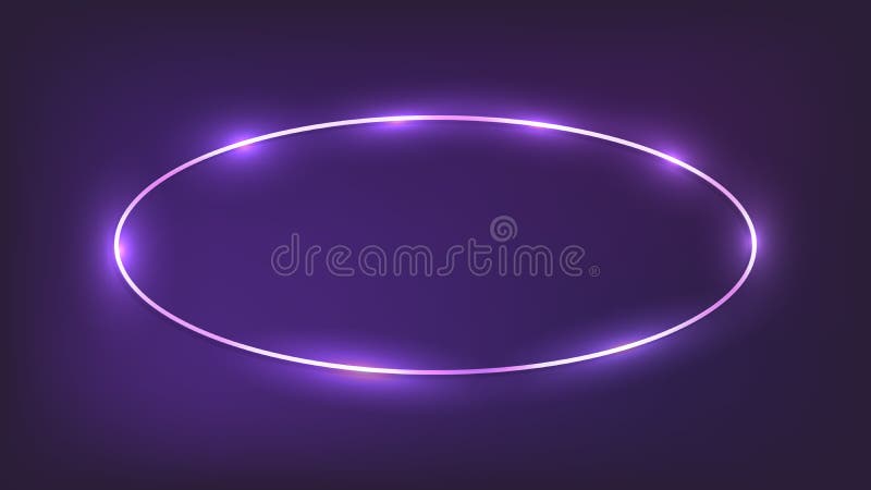 Neon Oval Frame with Shining Effects Stock Vector - Illustration of ...