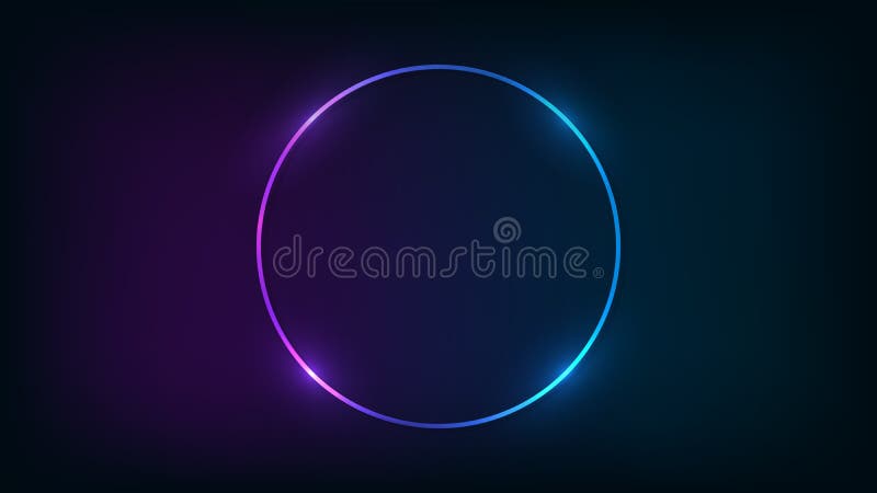 Neon Round Frame with Shining Effects Stock Vector - Illustration of ...