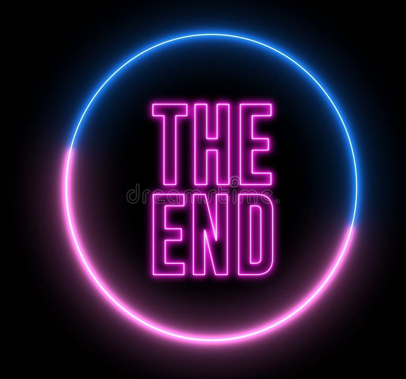 Neontekst Van 'HET EIND' in De Neon, Ronddraaiend Rond Stock ...