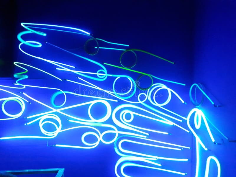 Blue neon lights editorial stock image. Image of neony - 107881659