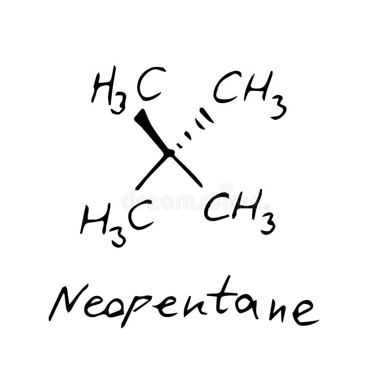 Neopentane Molecule Formula. Hand Drawn Imitation of Neopentane ... Neopentane Molecule Formula. Hand Drawn Imitation of Neopentane ...