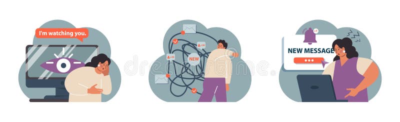 Neophobia, Fear of Anything New Set. Fixed Mindset, Negative Emotion Stock Vector - Illustration ...