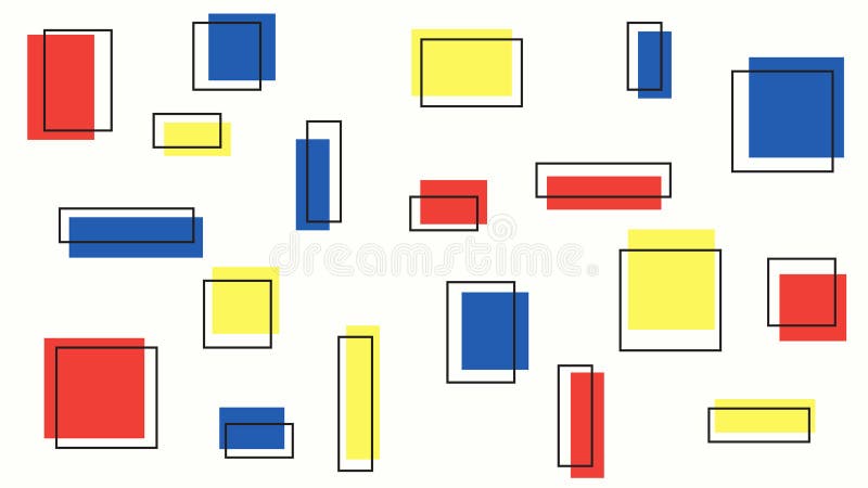 Neoplasticism Imitation Pattern. Stock Vector - Illustration of color ...