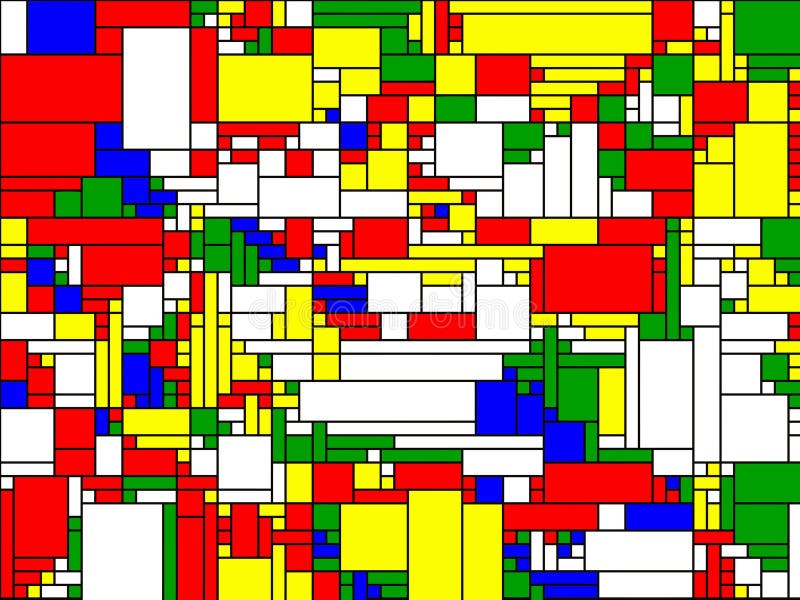 Neoplasticismo De Fondo Vector Abstracto De Mosaico Rectangular De Peta ...