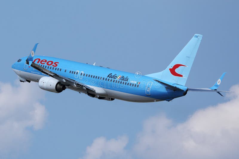 Neos Plane Flying Up in the Sky Editorial Stock Image - Image of flying ...