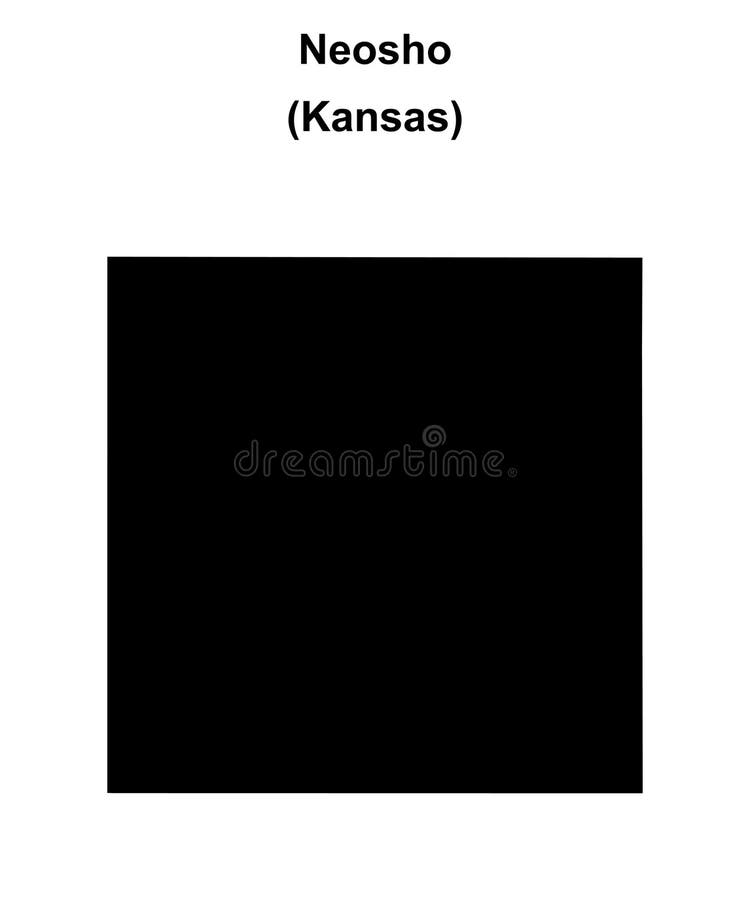 Neosho outline map stock vector. Illustration of boundaries - 361549002