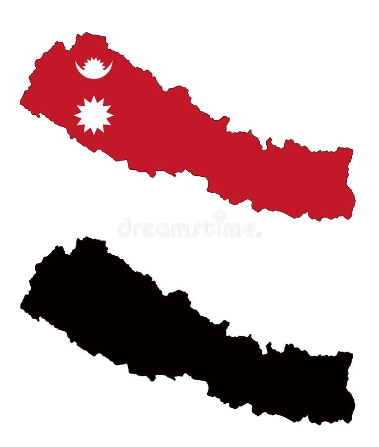 Layered Editable Vector Illustration Country Map of Nepal Stock Vector ...