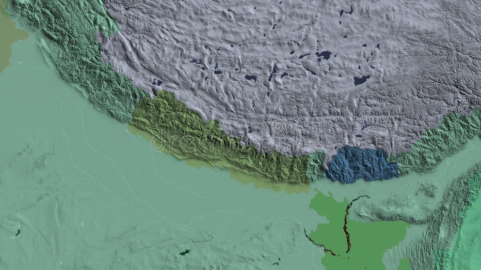 Nepal Area. Administrative Map Stock Illustration - Illustration of ...