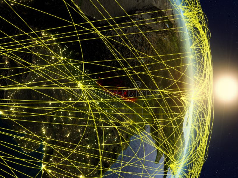 Nepal Auf Vernetzter Planet Erde Stockfoto - Bild von abbildung, planet ...