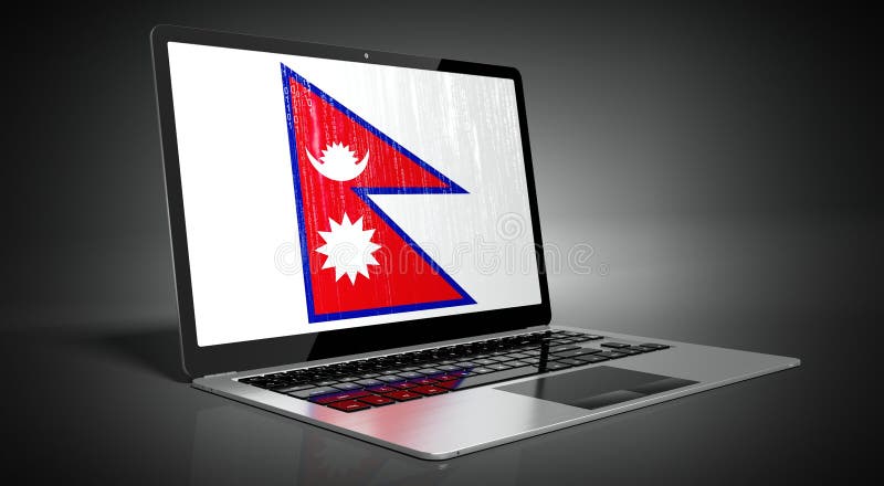 Nepal - Country Flag and Binary Code on Laptop Screen Stock ...