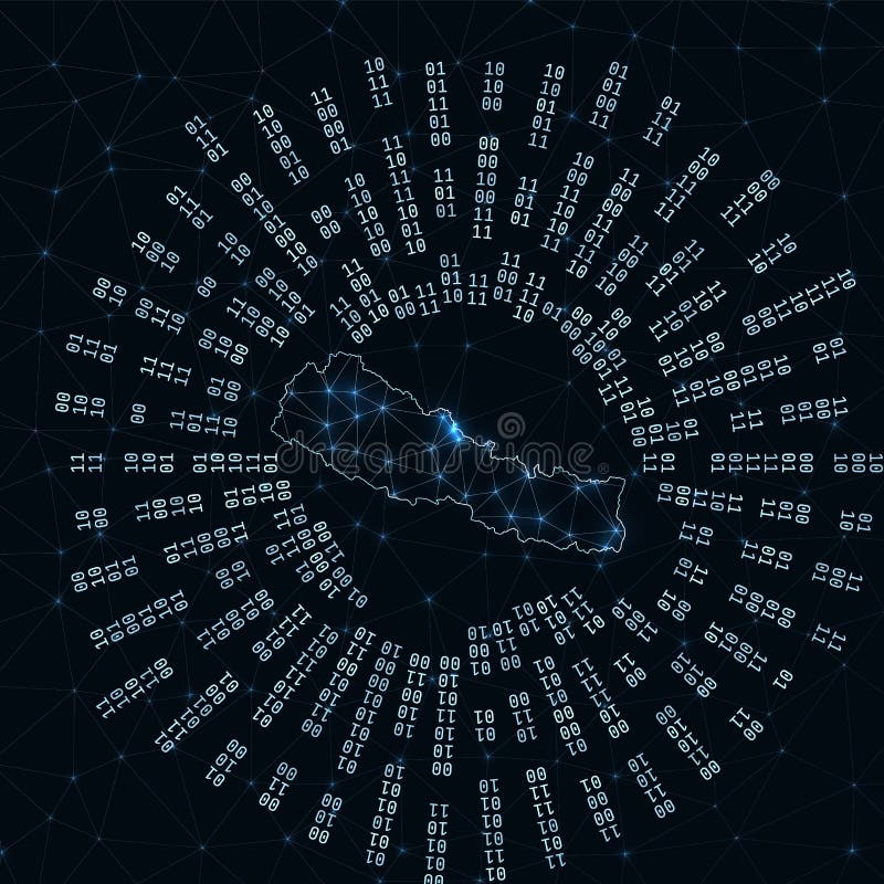 Nepal digital map. stock vector. Illustration of data - 187383367