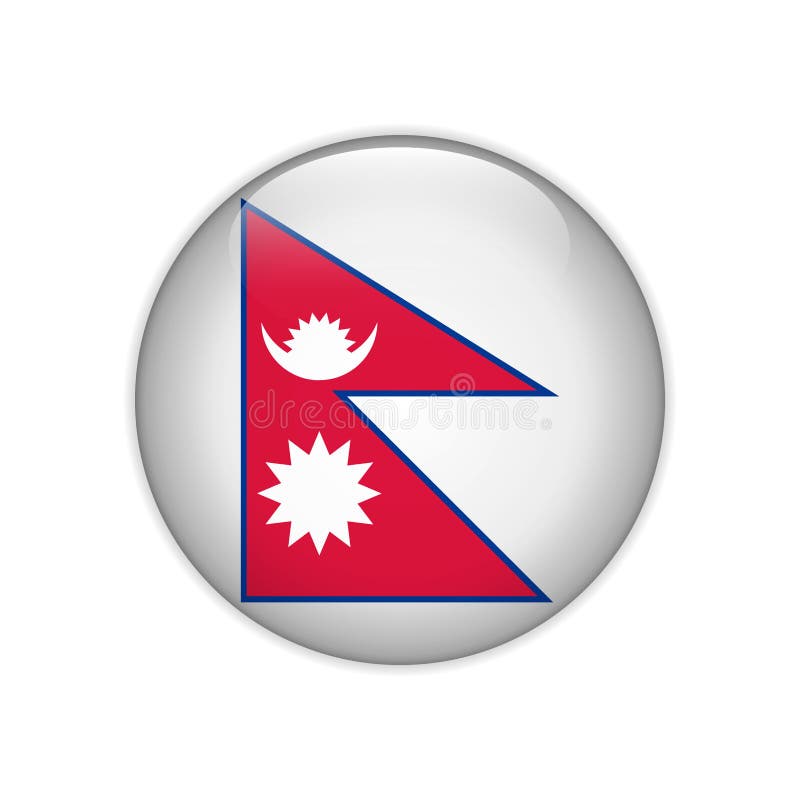 Nepal flag on button stock vector. Illustration of emblem - 137601731