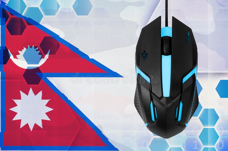 Nepal Flag and Computer Mouse. Concept of Country Representing E-sports ...