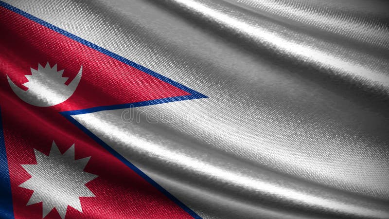 Nepal Flag with Realistic Silky Wave Texture Stock Illustration ...