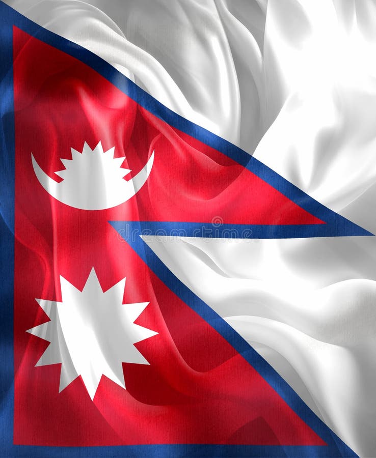 3D-Illustration of a Nepal Flag - Realistic Waving Fabric Flag Stock ...