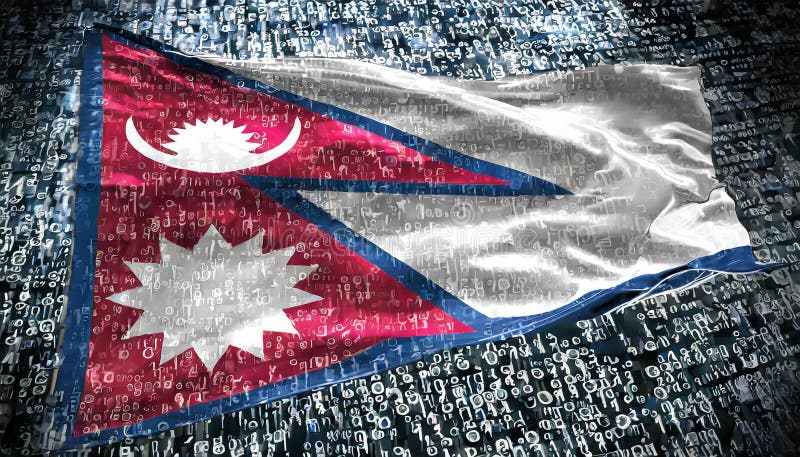 Nepal Flag Waving on the Wind Stock Illustration - Illustration of ...