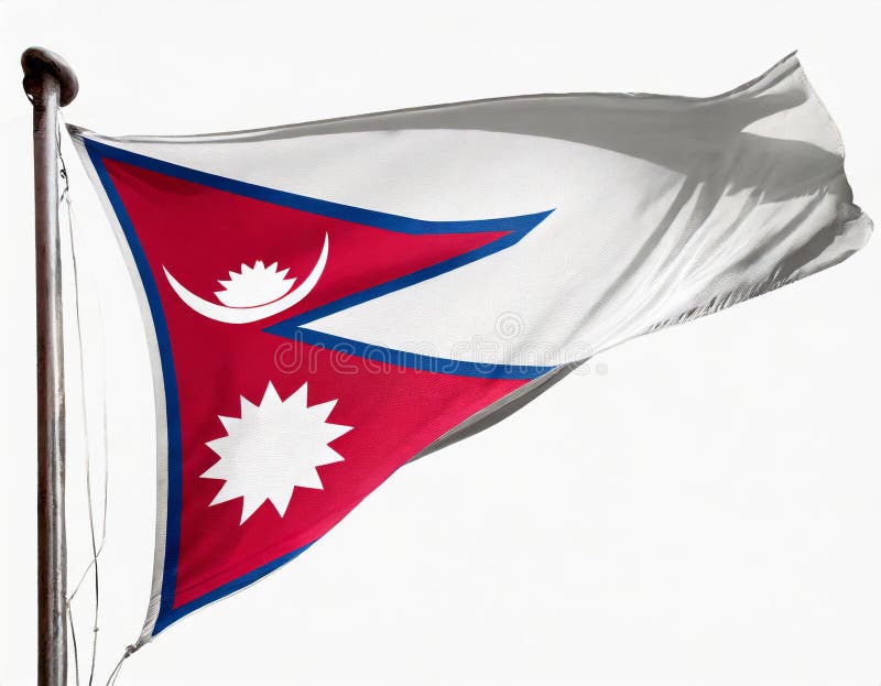 Nepal Flag Waving on the Wind Stock Illustration - Illustration of ...
